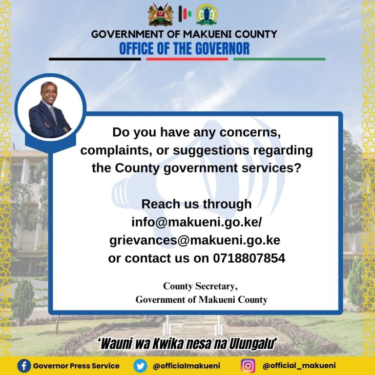Contacts - Government of Makueni County